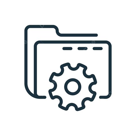 Computer Folder With Gear Icon For File Configuration And Options