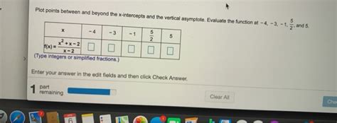 Solved Plot Points Between And Beyond The X Intercepts And