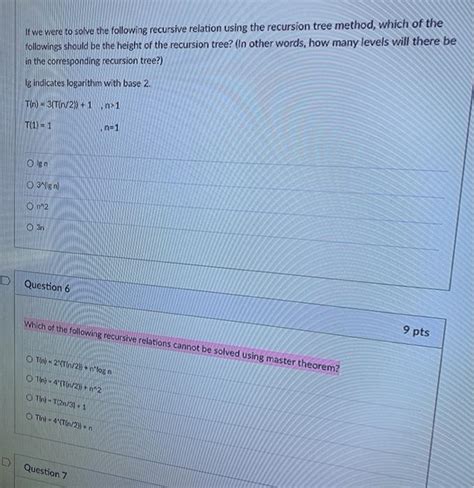 solved if we were to solve the following recursive relation