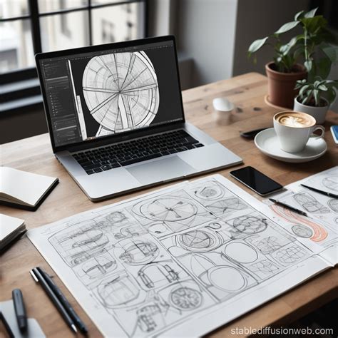 Modern UI UX Design Workspace Stable Diffusion Online