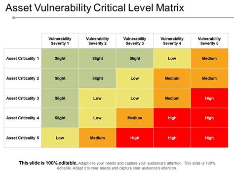 Asset Vulnerability Critical Level Matrix | PowerPoint Slide Presentation Sample | Slide PPT ...