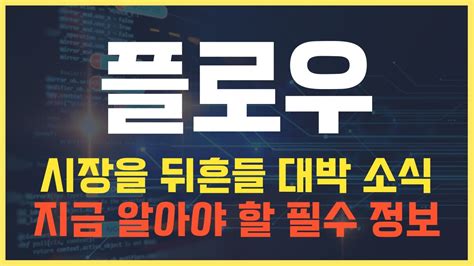 코인 플로우 플로우 코인전망 목표가로 가는 길을 찾아 Youtube