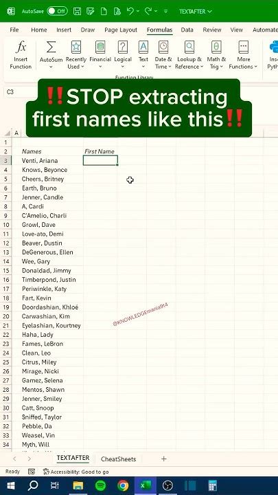 How To Use The Textafter Function In Excel ‼️ Shorts Computer Excel Youtube