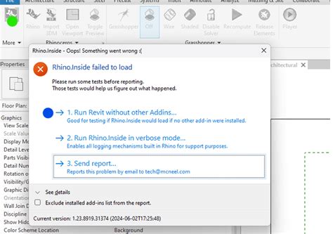Rhino Inside Revit Crash Revit McNeel Forum