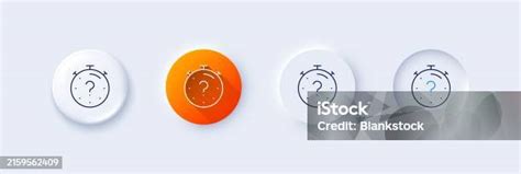 Quiz Line Icon Timer With Question Mark Line Icons Vector Stock