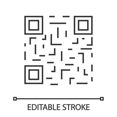 QR Code Linear Icon Matrix Barcode Identification Thin Line Illustration 2D Data Code Two
