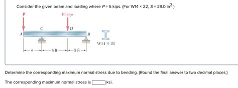 solved consider the given beam and loading where