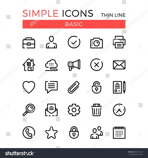 Basic Business Internet Web Interface Linear Stock Vector Royalty Free Shutterstock