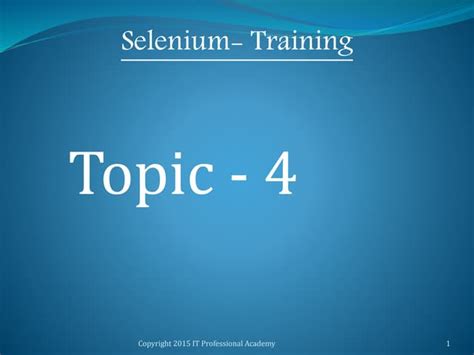 Selenium Topic 4 Selenium Web Driver Set Up Ppt