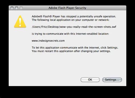 Adobe Flash Player Security Error Unable To Communicate With Internet