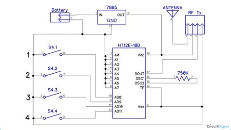 Rf Controlled Robot Project And Circuit Diagrams For Rf Transmitter
