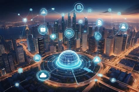 Premium Photo Smart City And Wireless Communication Network Concept