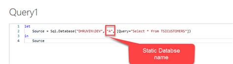 Powerquery Dynamically Pass Database Name As Parameter To Fetch The Records From Different