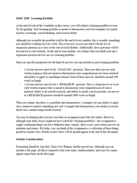 sosc 2350 learning portfolio instructions pdf