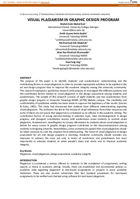 Pdf Visual Plagiarism In Graphic Design Program