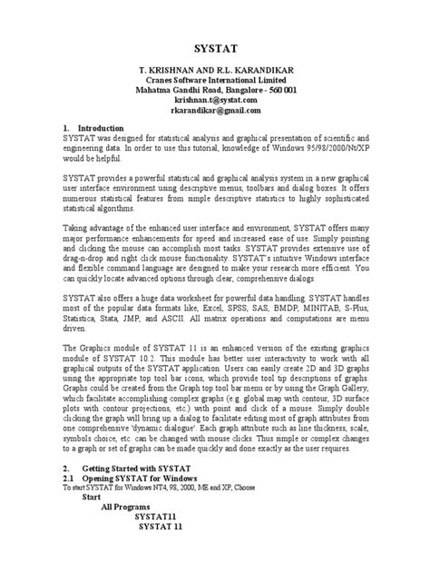 Pdf 13 Systat Tutorial Dokumentips Pdf 13 Systat Tutorial Dokumentips