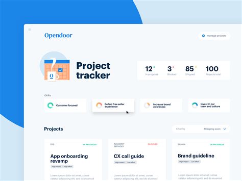 Project Tracker Dashboard By Nicolas Solerieu For Opendoor Design On Dribbble