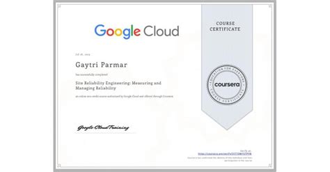 gaytri parmar on linkedin completion certificate for site reliability