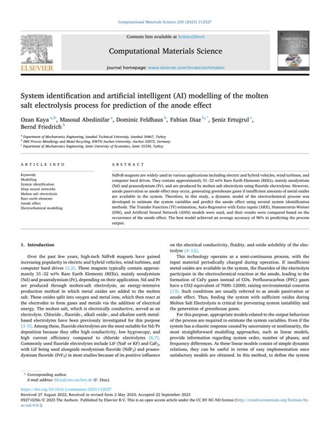 (PDF) System identification and artificial intelligent (AI) modelling ...