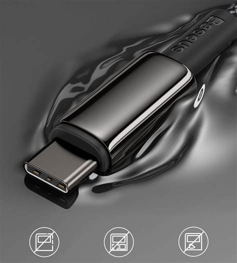 Cabo USB C 100W 5A QC4 0 Baseus Carregamento Rápido