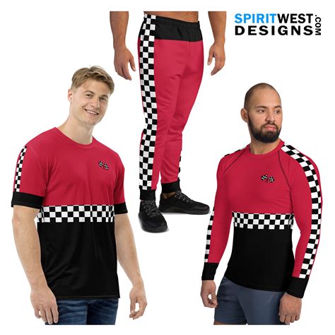 Mens Pit Crew Costume Race Car Driver Costume Cosplay Mma Rashguard