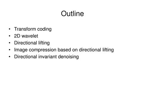 Ppt Directional Lifting Based Wavelet Transform Powerpoint