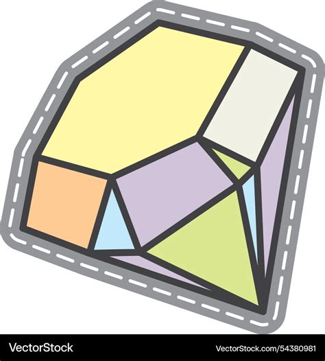 Diamond Patch Brilliant Sticker Color Applique Vector Image