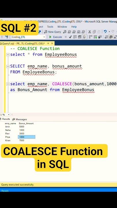 Sql Coalesce Function Explained Handle Null Values Sql Database