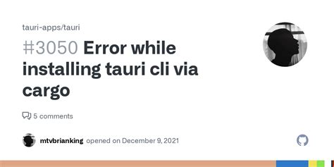 Error While Installing Tauri Cli Via Cargo Issue Tauri Apps Tauri Github