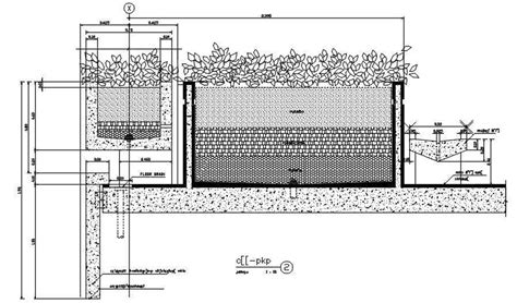 Autocad 2d Dwg File Having The Details Of The Concrete Plant Pot Garden