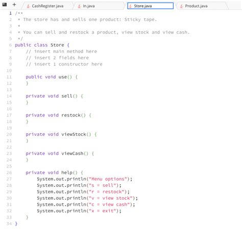 solved specification main class store a store sells one