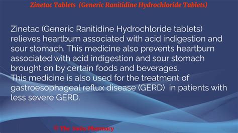 Ppt Zinetac Tablets Generic Ranitidine Hydrochloride Tablets