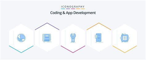 Coding And App Development 25 Blue Icon Pack Including App Certificate