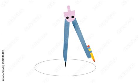 Student Compasses Watercolor Style Vector Illustration Isolated On