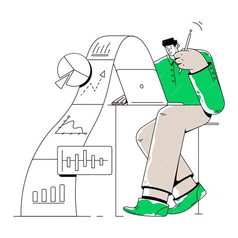 Premium Vector Man Analyzes Statistical Data