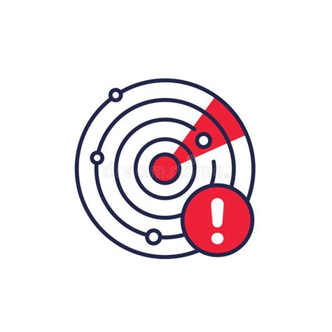 Radar Threat Detection Icon On White Stock Vector Illustration Of