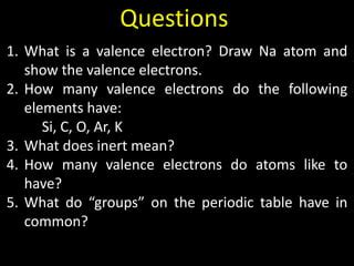 Valence And Lewis Dot Structure PPTX