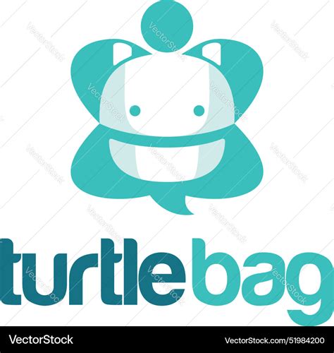 Cute Turtle Logo With Bag On The Back Backpack Vector Image