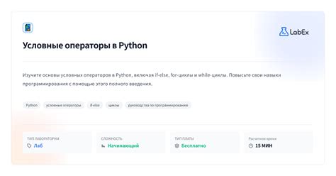 Условные операторы Python Руководства по программированию Labex