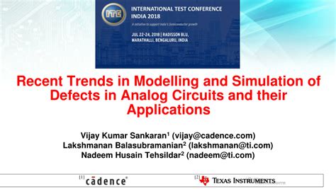 PDF Recent Trends In Modelling And Simulation Of Defects In Analog Circuits And Their Applications