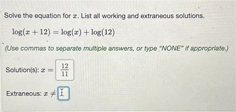 Solved Solve The Equation For X List All Working And Chegg Com