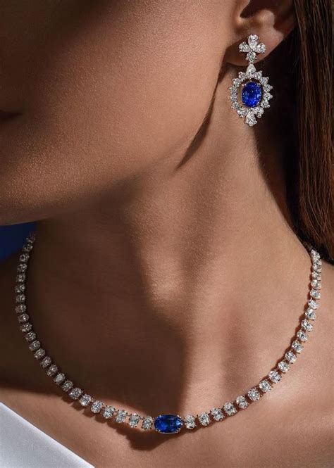 Elegant Sapphire Necklace Design Formal Sapphire Diamond Necklace In Fine Jewelry Style
