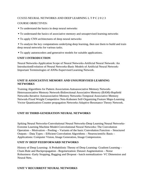 Ccs355 Neural Networks And Deep Learning Pdf Artificial Neural