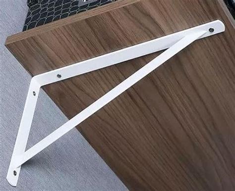 Cantoneira Mão Francesa Reforçada Pintada Branca 30cm Cnj Mão