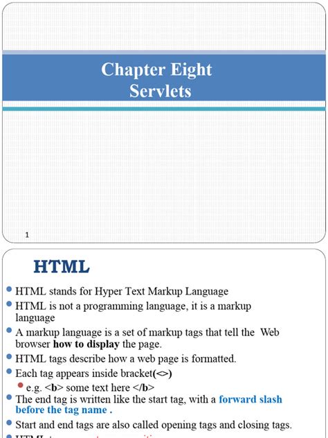 Java Programming Chapter 8 Servlet 1 Pdf Html Markup Language
