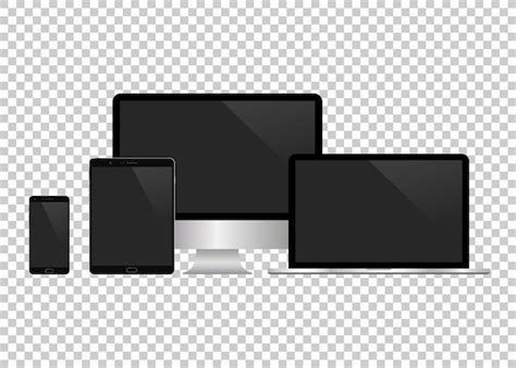 Premium Vector Realistic Vector Laptop Tablet Computer Monitor And