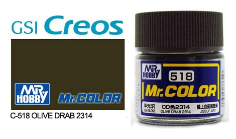 Mr Hobby Mr Color C518 Olive Drab 2314 10ml Newtype Mr Hobby Mr Color C518 Olive Drab 2314 10ml Newtype