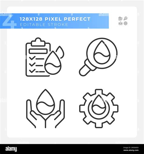 Quality Testing Linear Icons Set Stock Vector Image And Art Alamy