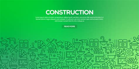 유행 선형 스타일의 건설 산업에 대 한 디자인 템플릿과 요소의 벡터 세트건설 산업과 관련 된 선형 아이콘과 완벽 한 패턴벡터 패턴에 대한 스톡 벡터 아트 및 기타 이미지