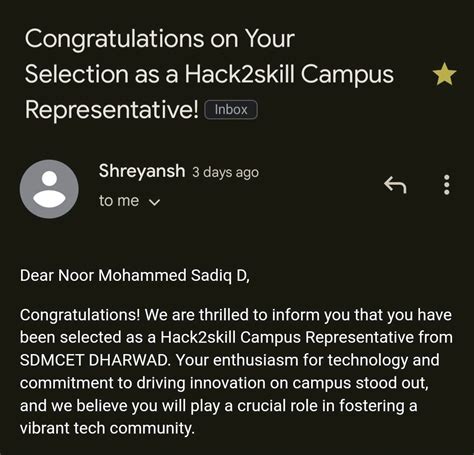 Mohammed Sadiq On Linkedin Hack2skill Campusrepresentative Techenthusiast Futureinnovators